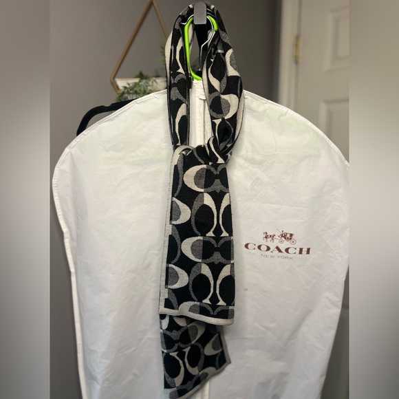 Coach | Accessories | Coach Scarf Black And Gray Scarf | Poshmark